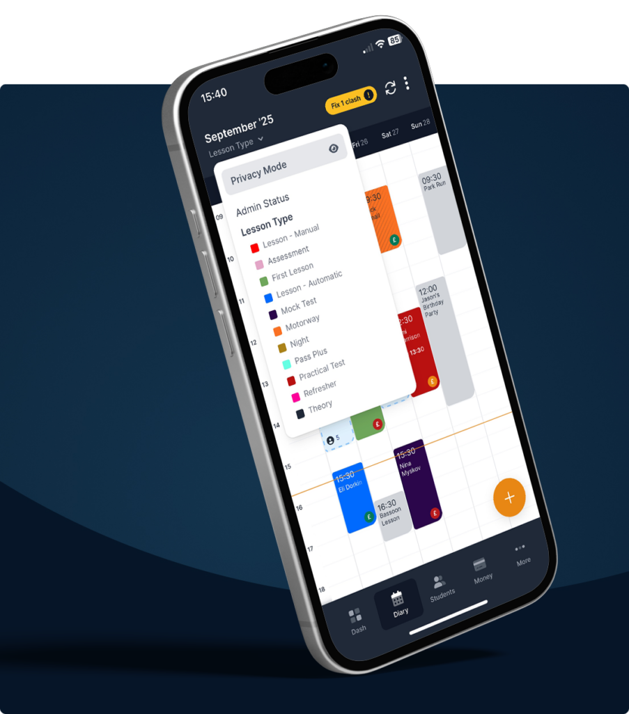 Driving School Schedule Management | Diary Management App